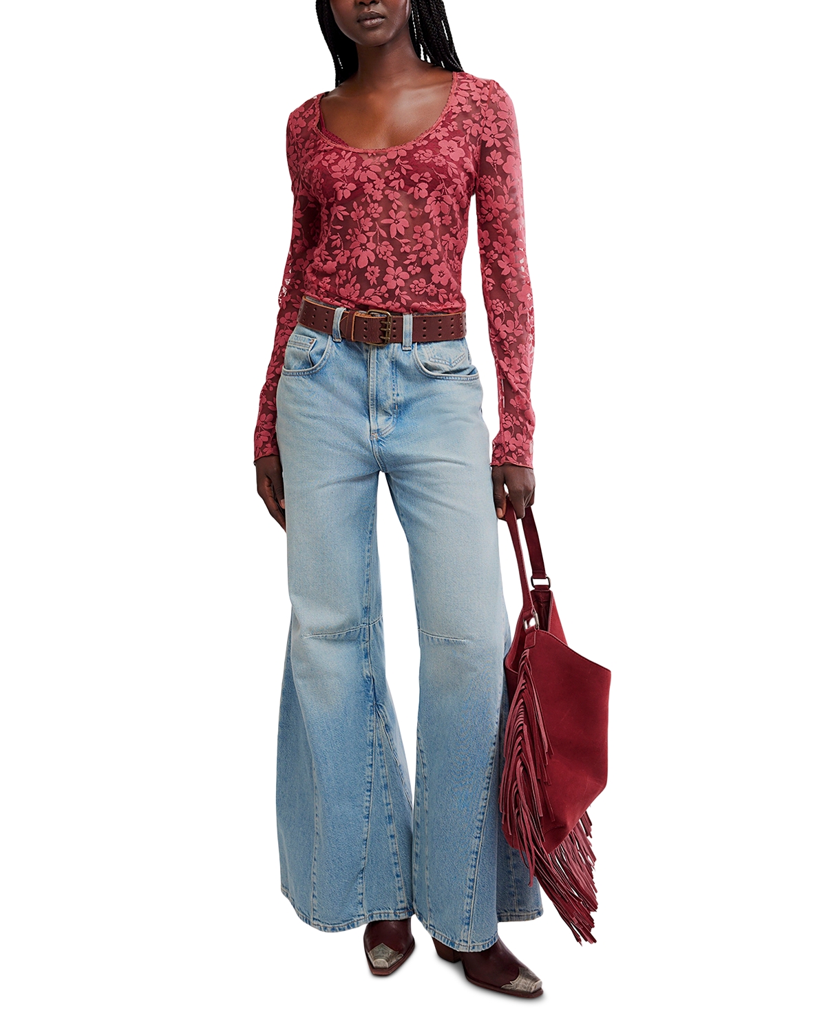 FREE PEOPLE Free People Early Sunsets Layering Lace Top